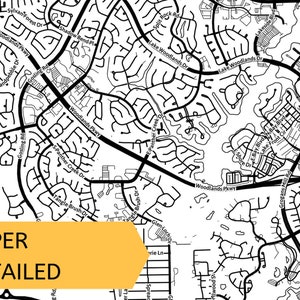 Printable Map of the Woodlands, Texas, USA With Street Names - Instant ...