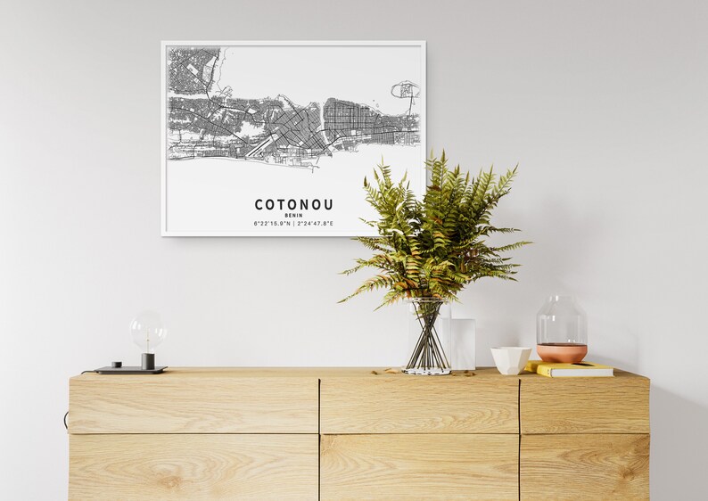 Printable Map of Cotonou Benin With Street Names Instant - Etsy