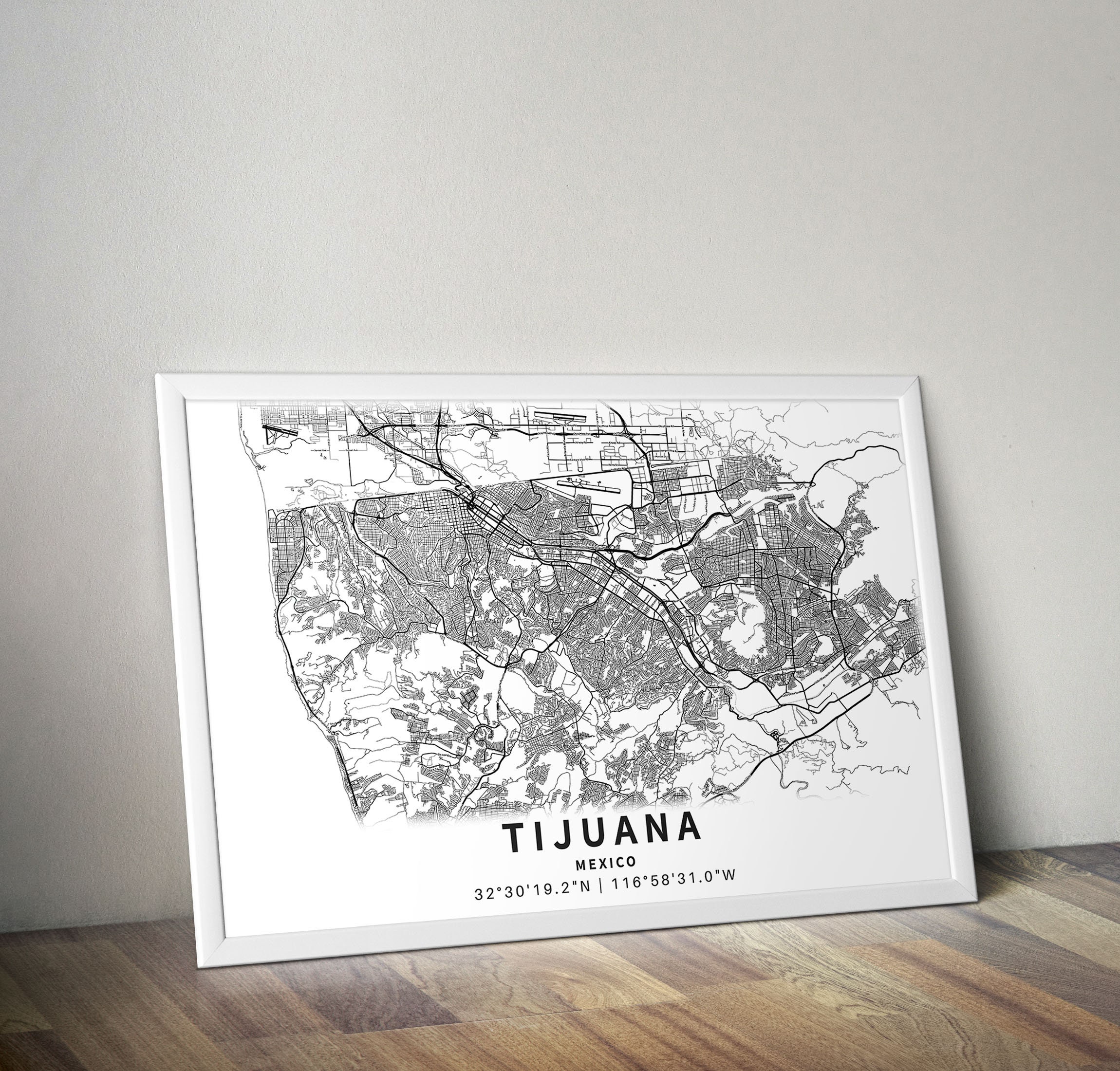 Printable Map of Tijuana, Mexico With Street Names - Instant Download ...