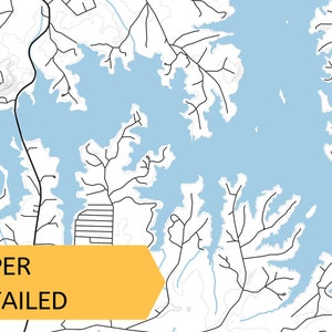 Printable Map of Lake Harding, Alabama, US - Instant Download \ Lake ...