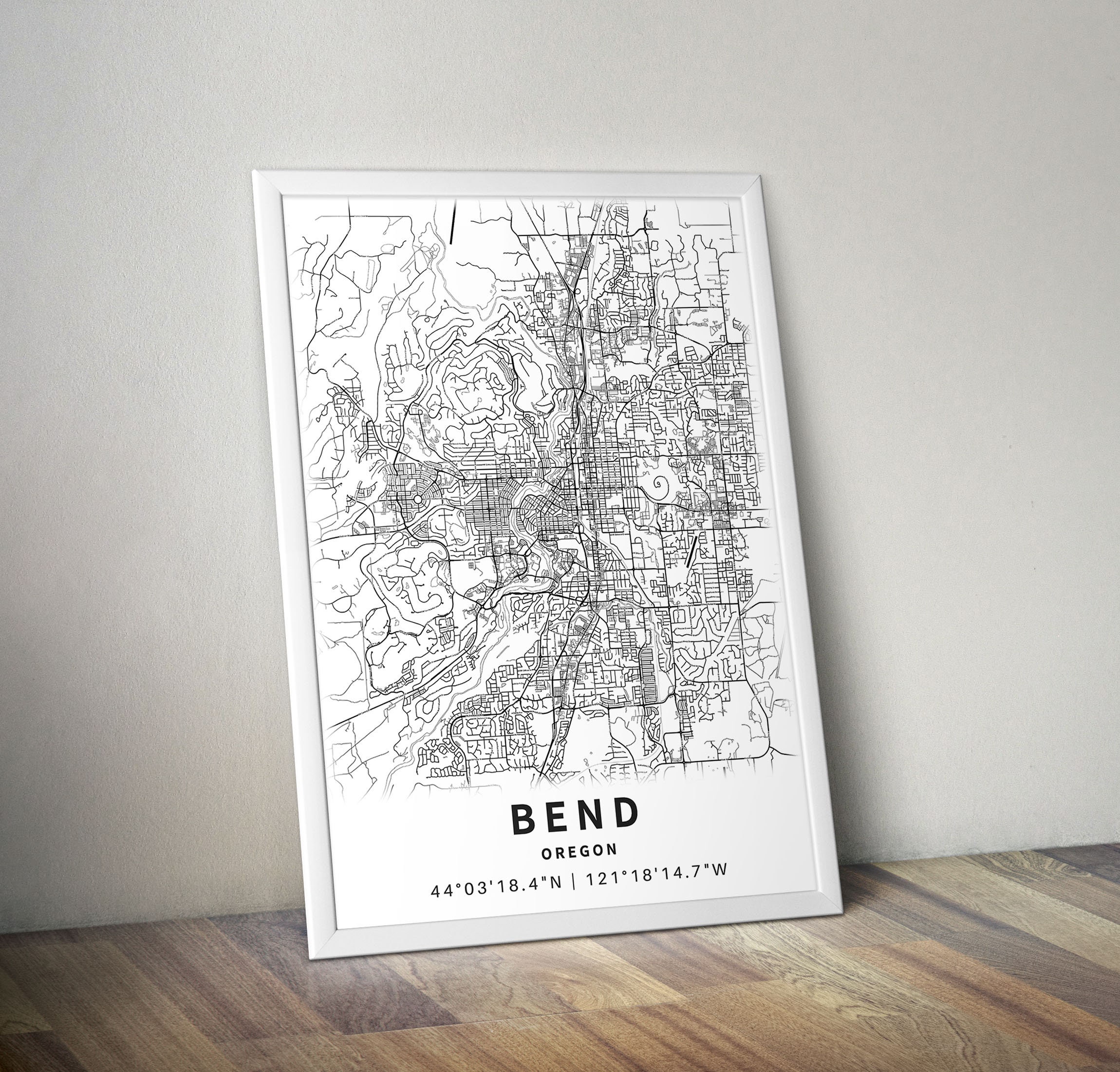 Printable Map of Bend, Oregon, USA With Street Names - Instant Download ...