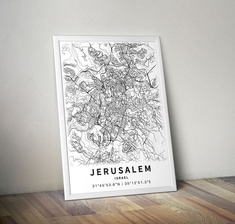 Printable Map of Jerusalem Israel With Street Names Instant - Etsy