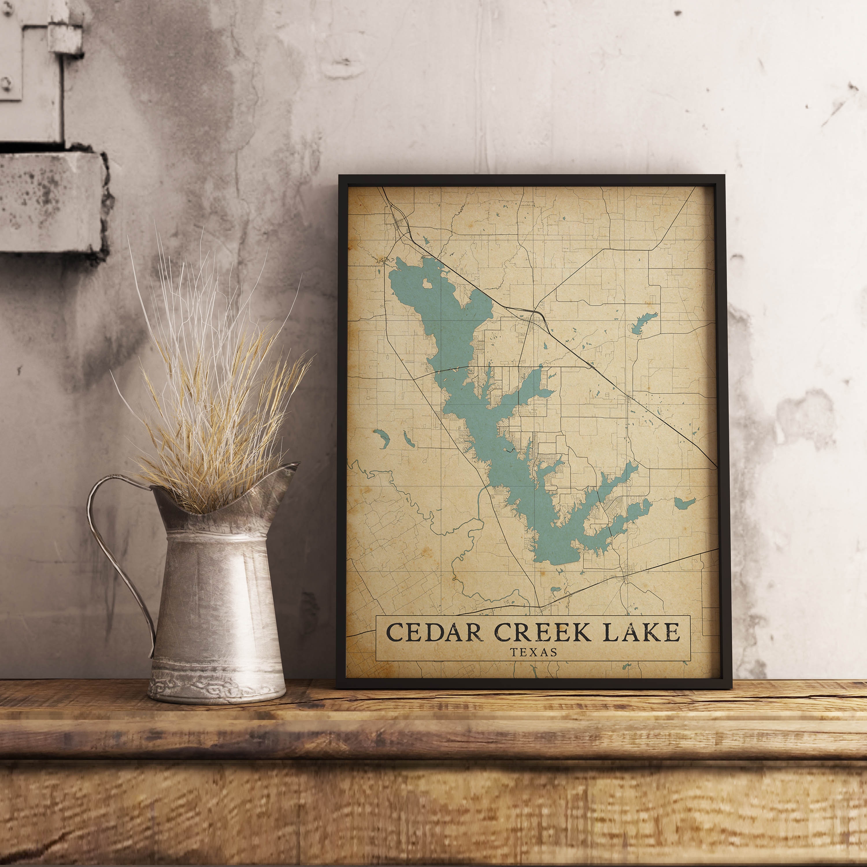 Custom Vintage style Map of Your Lake - Digital Download \ Lake Map ...