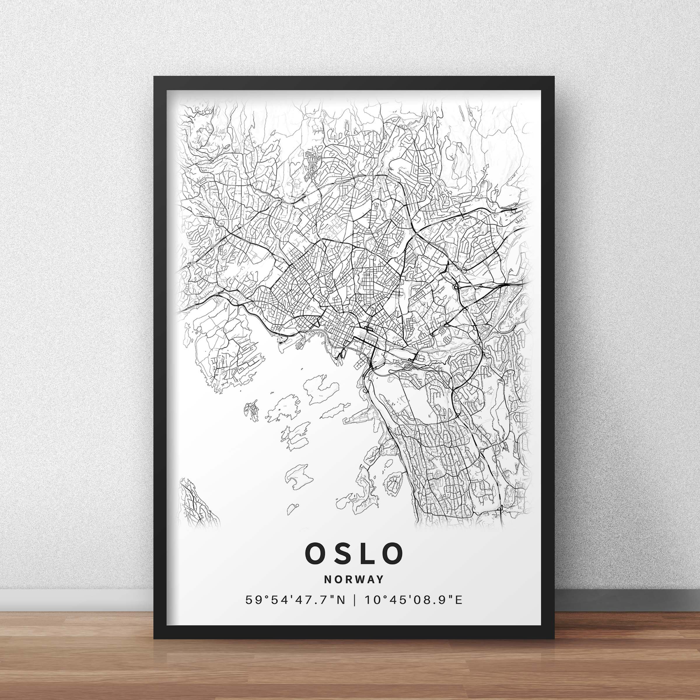 Printable Map of Oslo Norway With Street Names Instant - Etsy UK