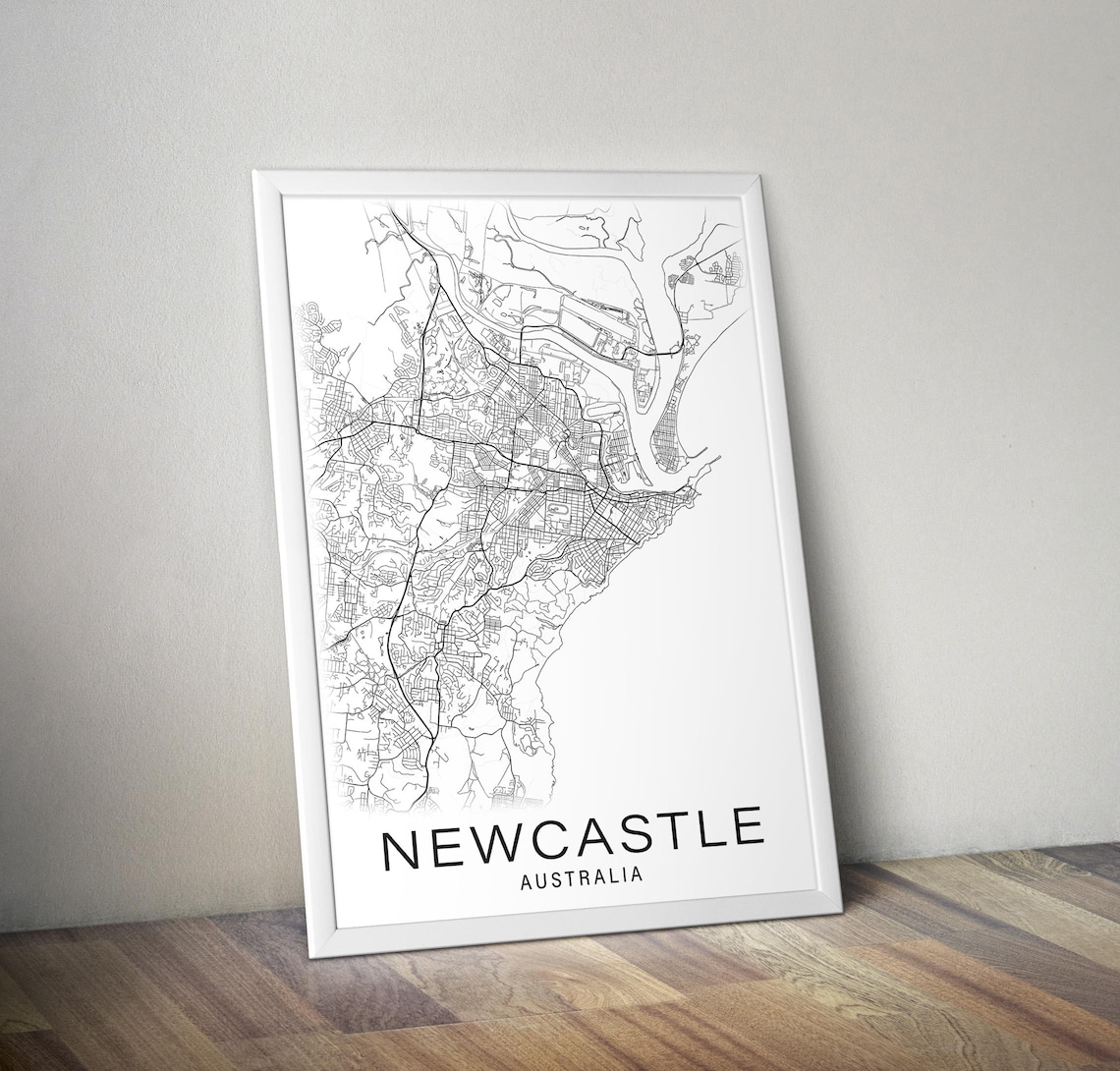 Printable Map of Newcastle NSW New South Wales Australia | Etsy