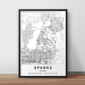 Printable Map of Sparks, Nevada, USA With Street Names Instant Download ...