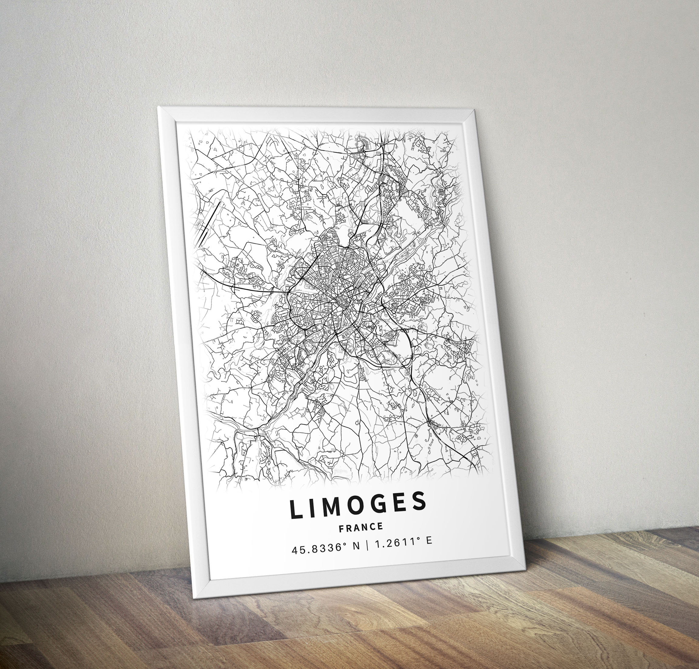 Printable Map of Limoges France with Street Names Limòtges | Etsy