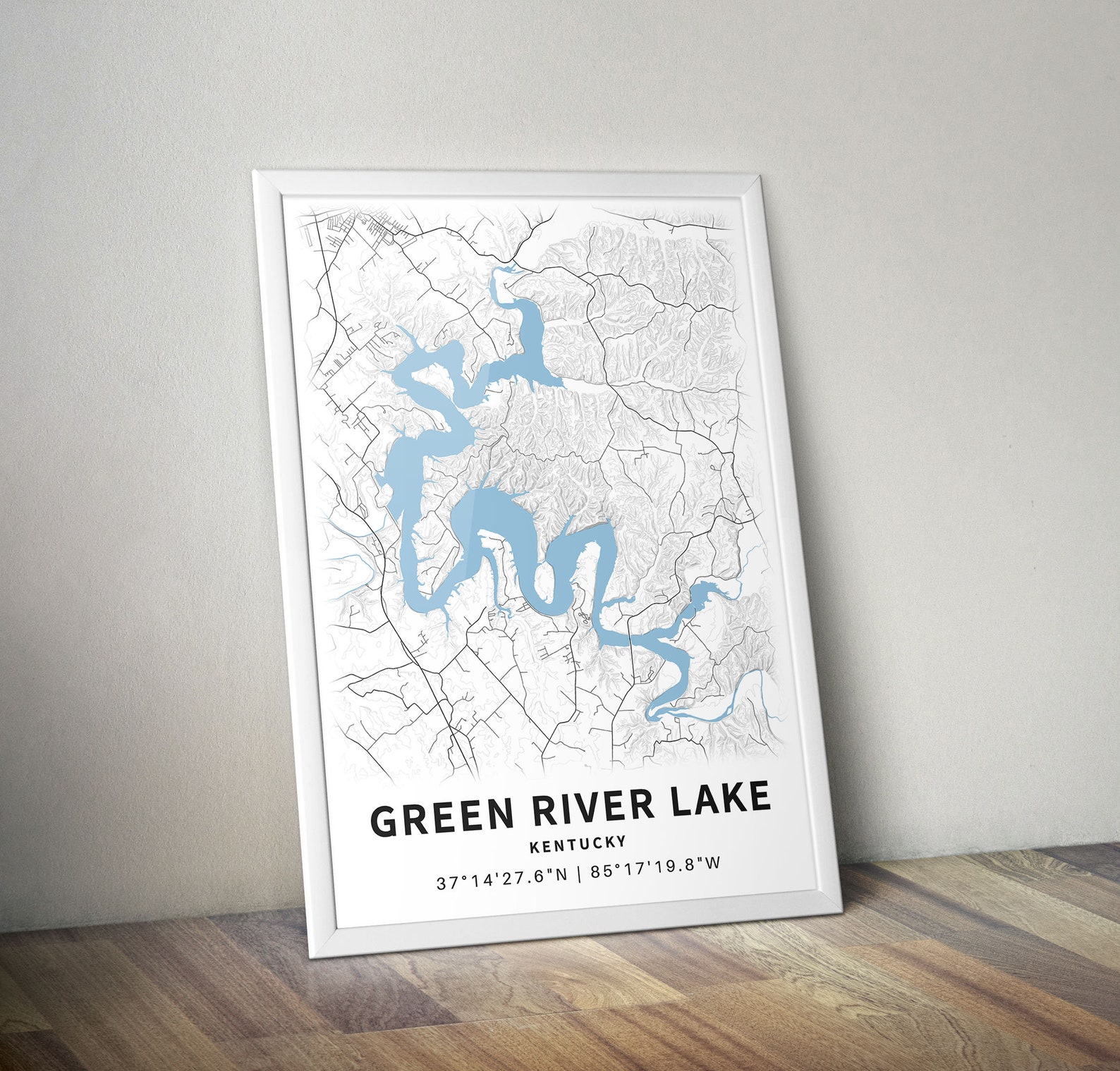 Printable Map of Green River Lake, Kentucky, US Instant Download Lake ...