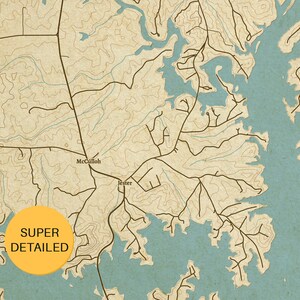 Vintage Style Map of Lake Harding, Georgia - Alabama, USA With City ...