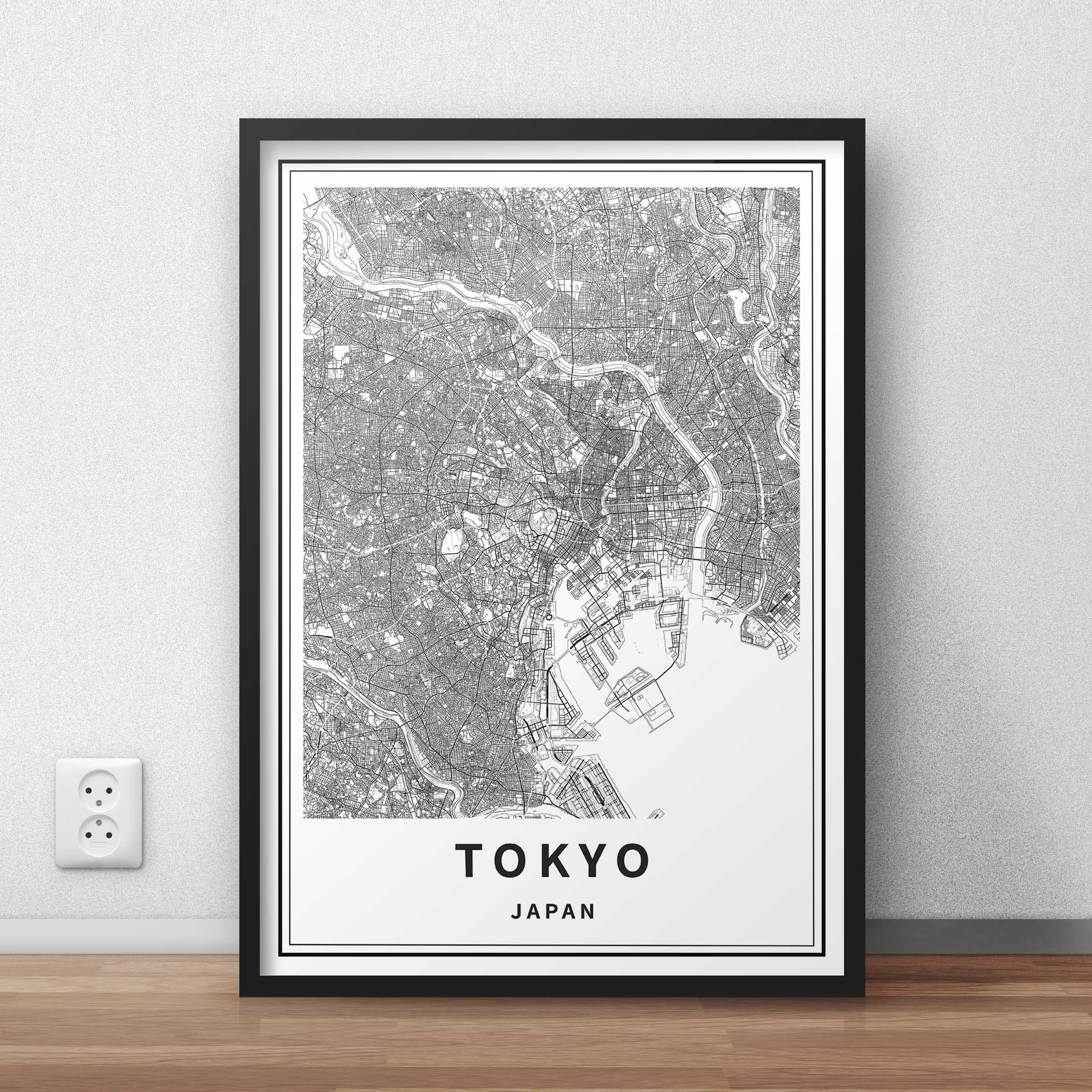 Printable Map of Tokyo 東京都 Japan Instant Download City - Etsy