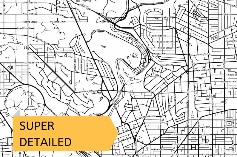 Custom Map of Your City Any Town With Street Name Digital - Etsy Australia