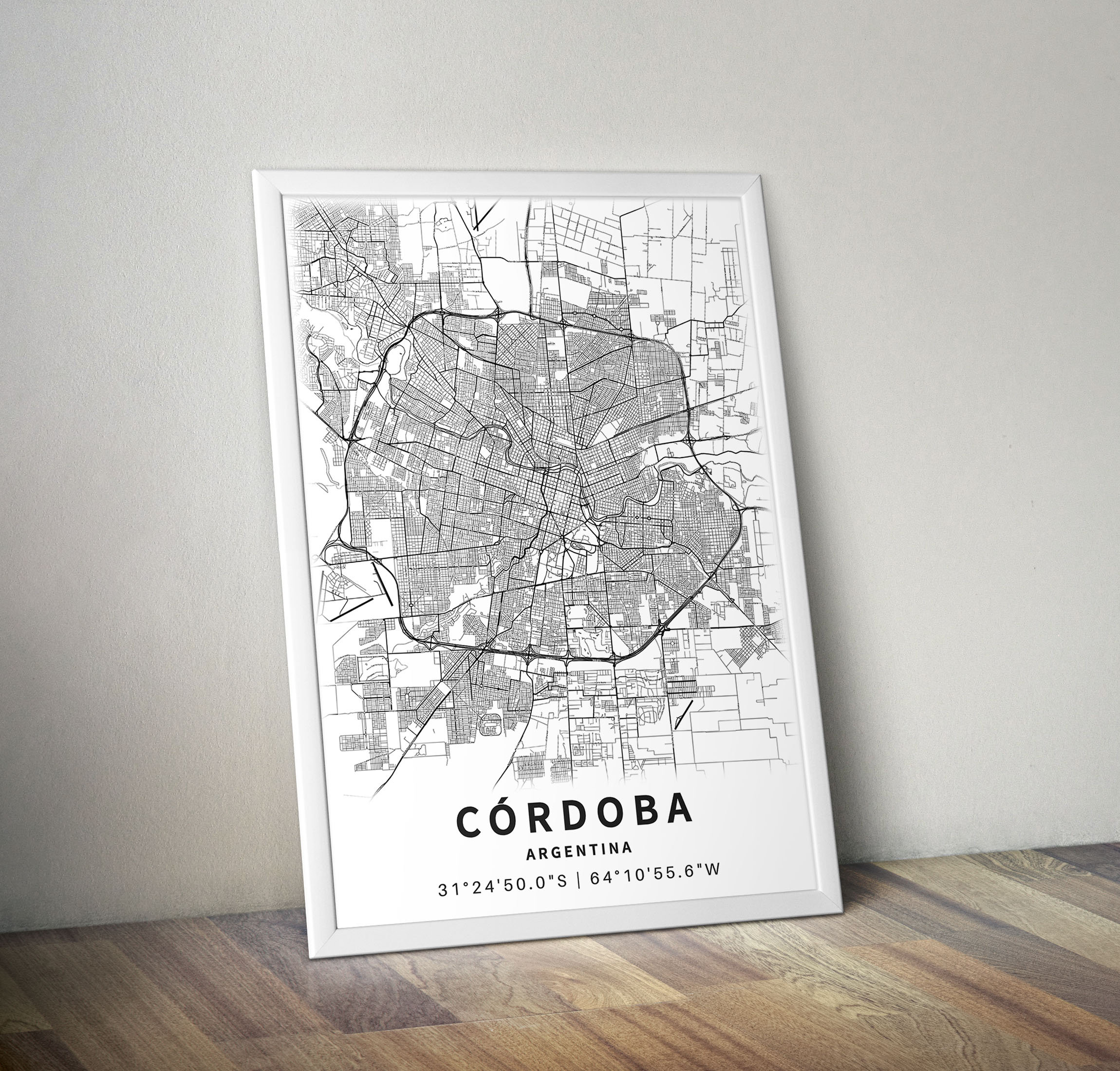Printable Map of Córdoba, Argentina With Street Names - Instant ...