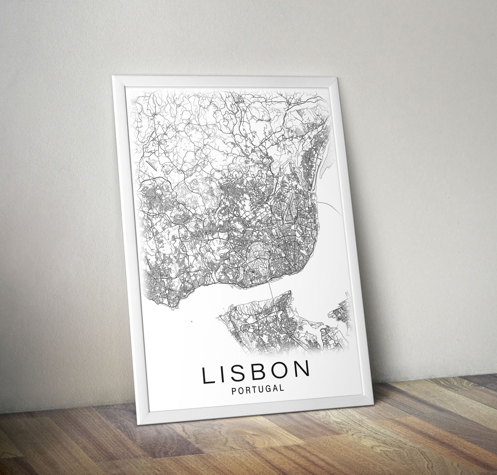 Printable Map of Lisbon Portugal Instant Download City | Etsy