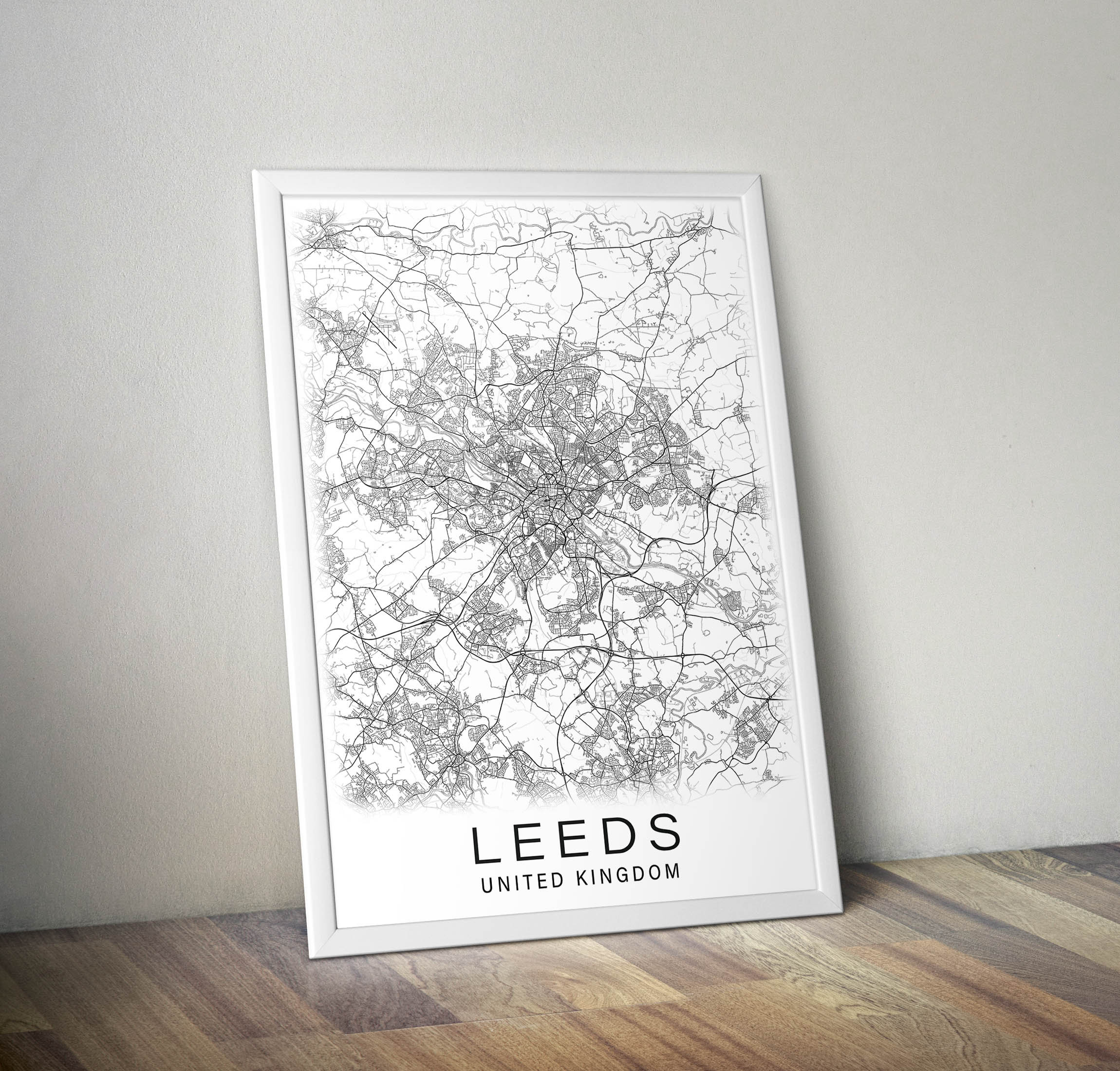 Mapa imprimible de Leeds Inglaterra Reino Unido Descarga - Etsy México
