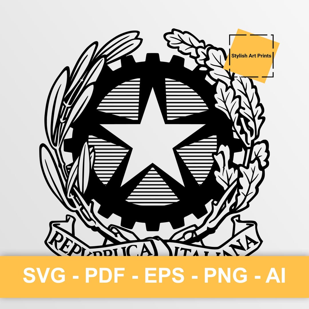 Italy Coat of Arms, Italy Vector Clipart - SVG \ PNG \ PDF \ Instant ...