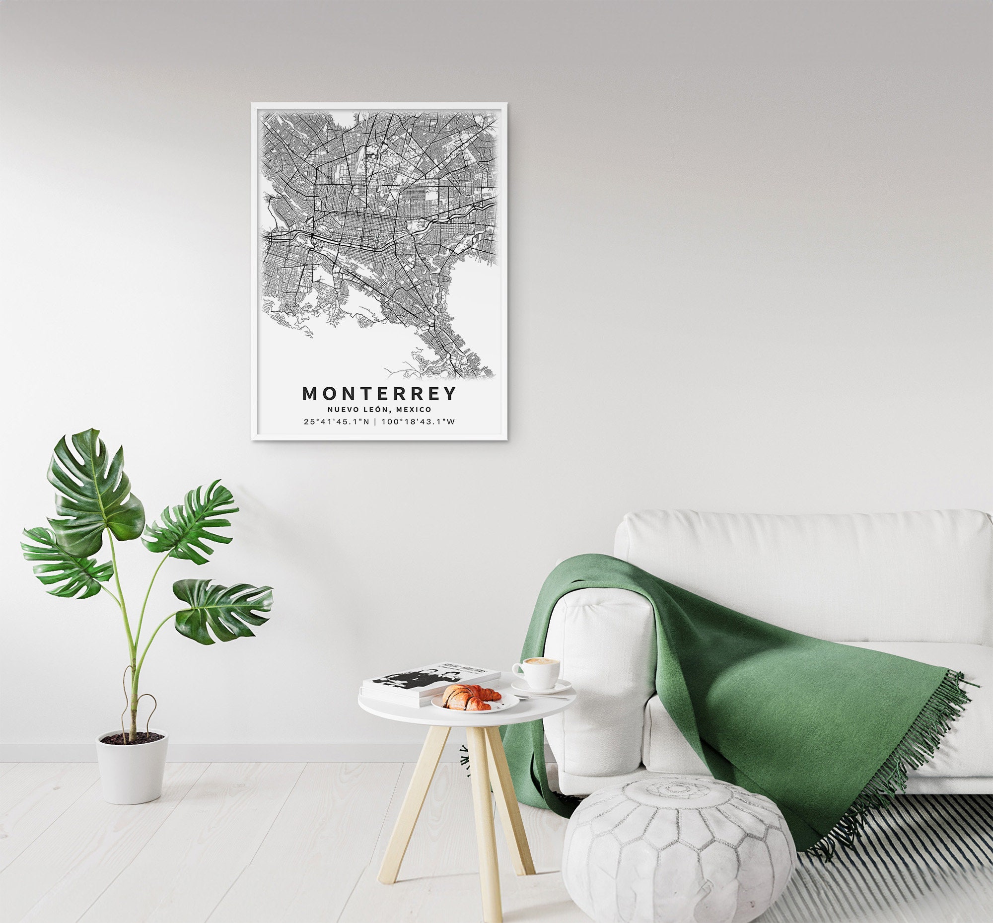 Mapa imprimible de Monterrey, México con nombres de calles - Descarga ...