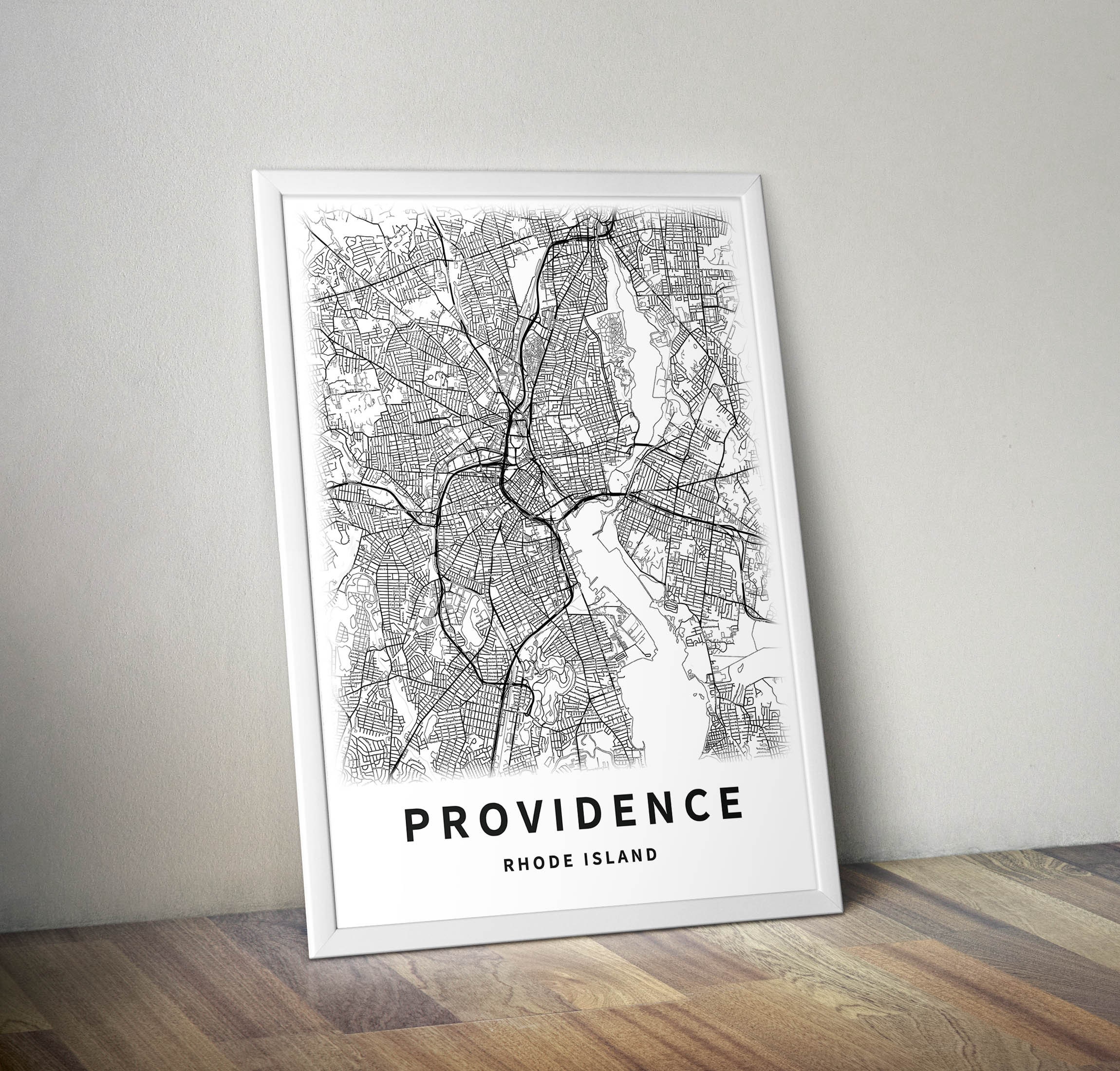 Printable Map Providence Rhode Island USA With Street Names - Etsy