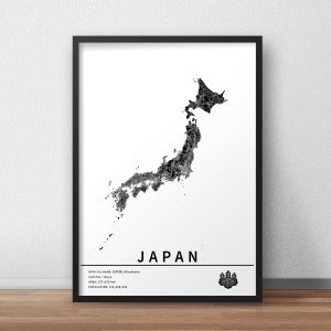 Printable Map of Japan With City Names and Roads - Instant Download ...