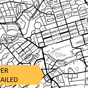 Printable Map of Edinburgh, Scotland, United Kingdom With Street Names ...