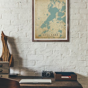 Printable Vintage Style Map of Gull Lake Minnesota MN USA - Etsy