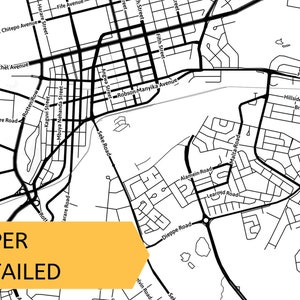 Printable Map of Harare, Zimbabwe With Street Names - Instant Download ...