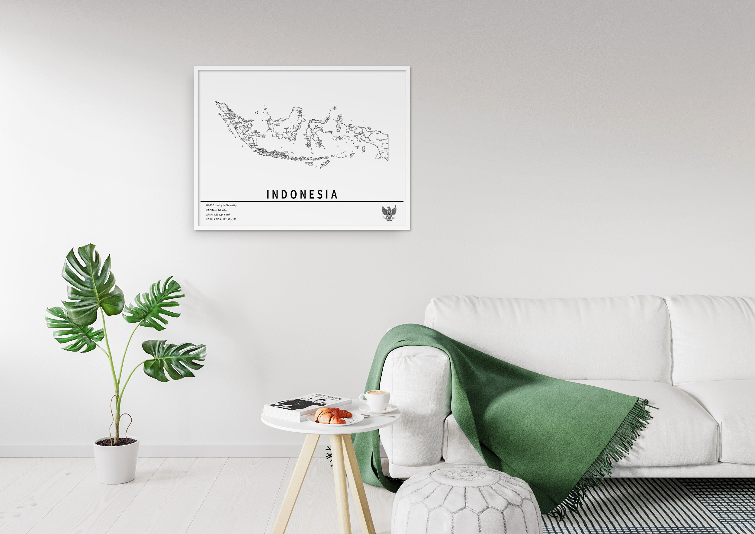 Printable Map of Indonesia With City Names and Roads - Instant Download ...