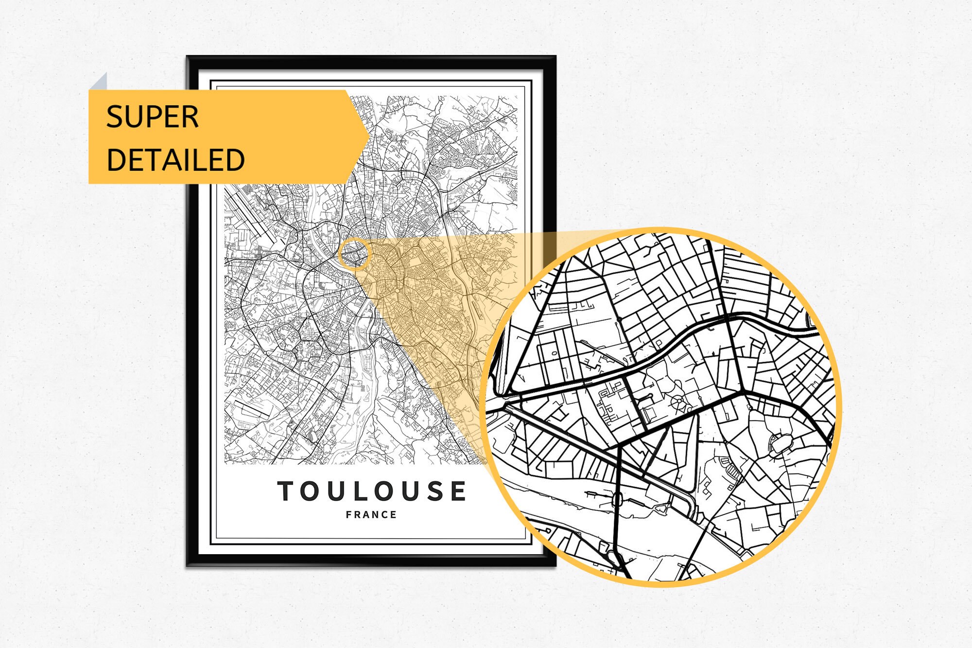 Printable Map of Toulouse France Instant Download City - Etsy