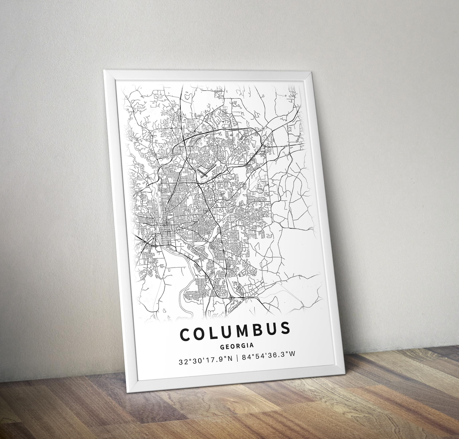 Printable Map of Columbus Georgia United States With Street - Etsy