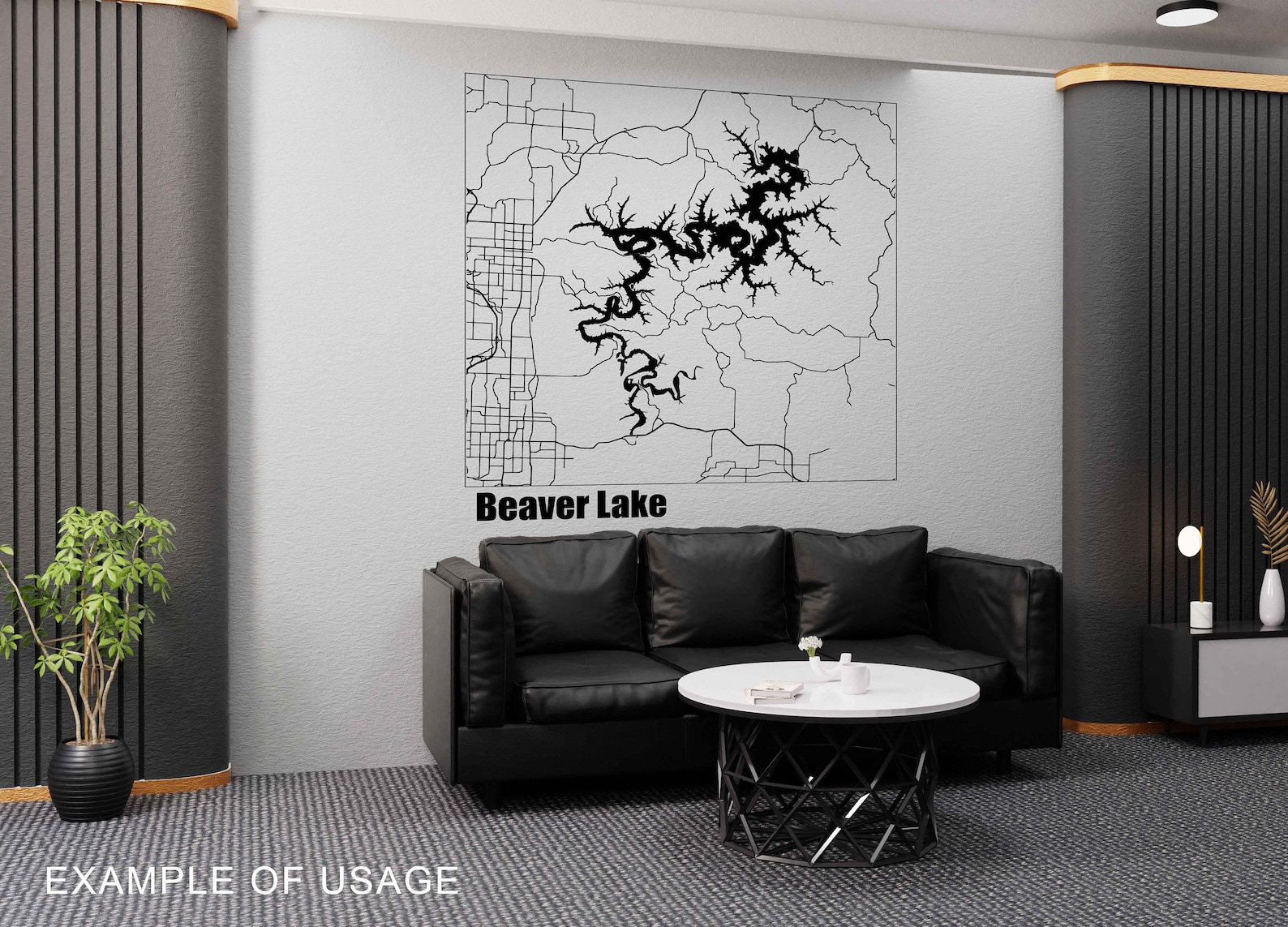 Layered Map of Beaver Lake Arkansas Map Vector File SVG - Etsy