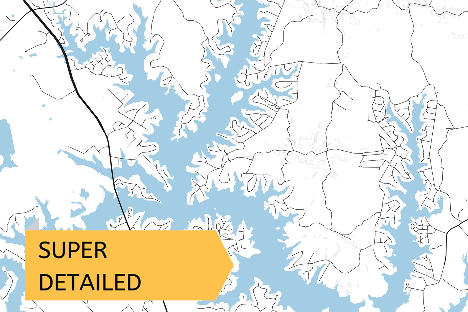 Printable Map of Lake Sinclair Georgia United States - Etsy
