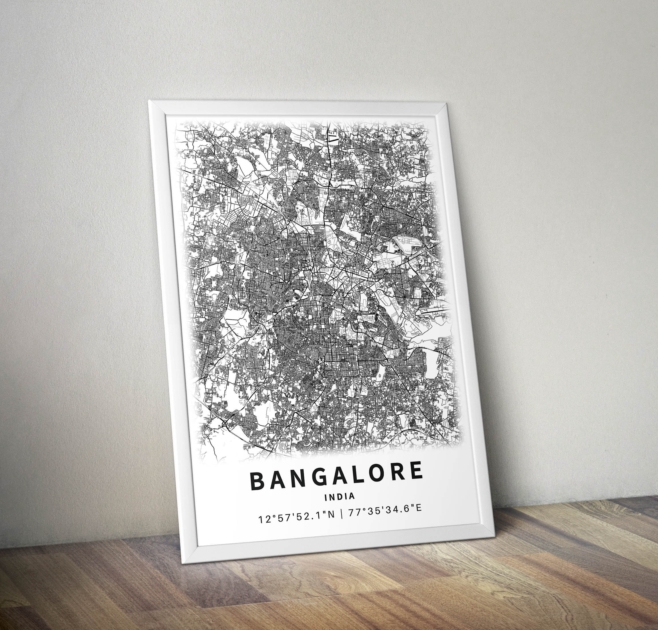 Bangalore India Map With Street Names, Printable Bangalore City Poster ...