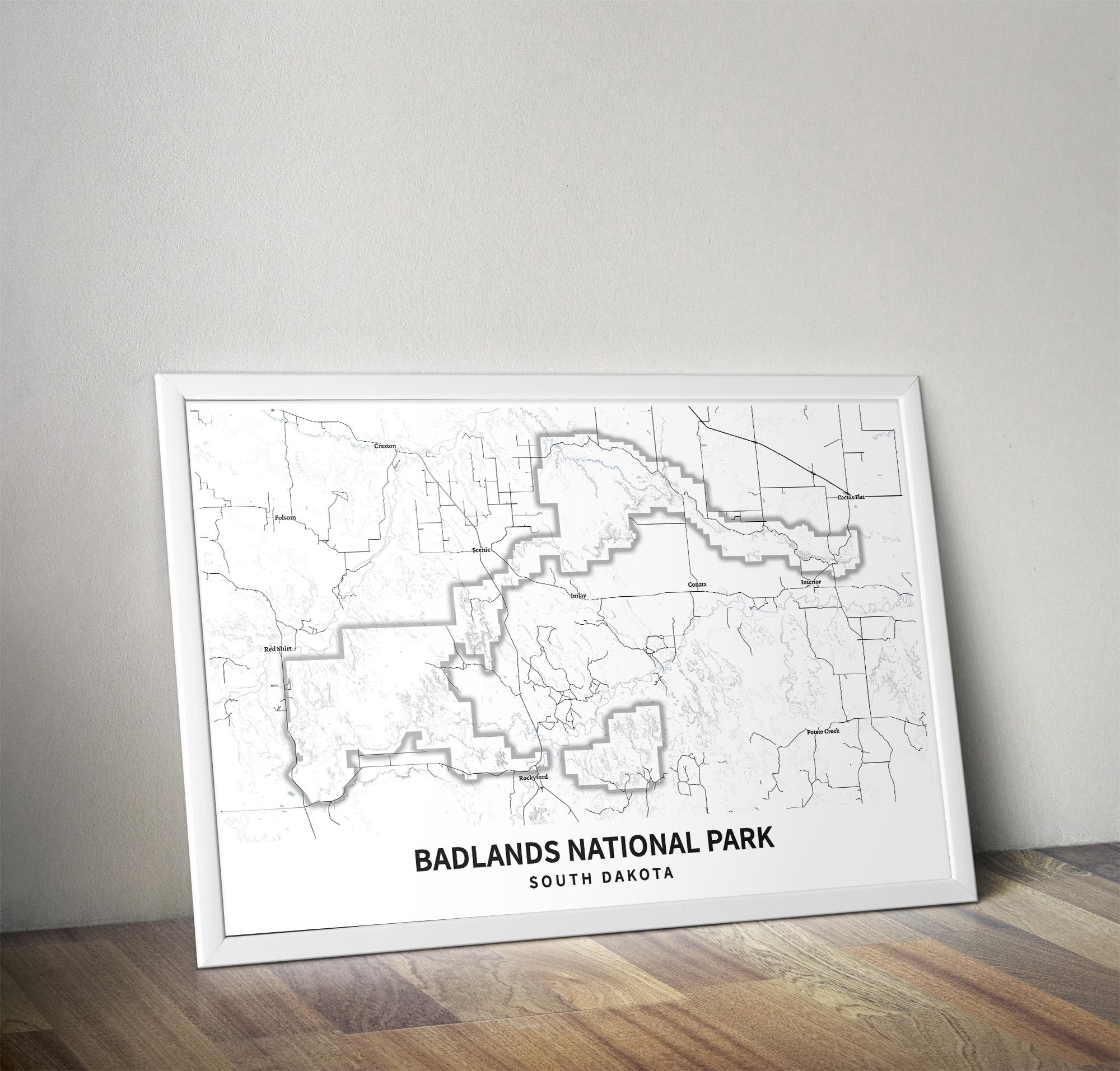 Badlands National Park Topographic Map Print, South Dakota Map Poster ...