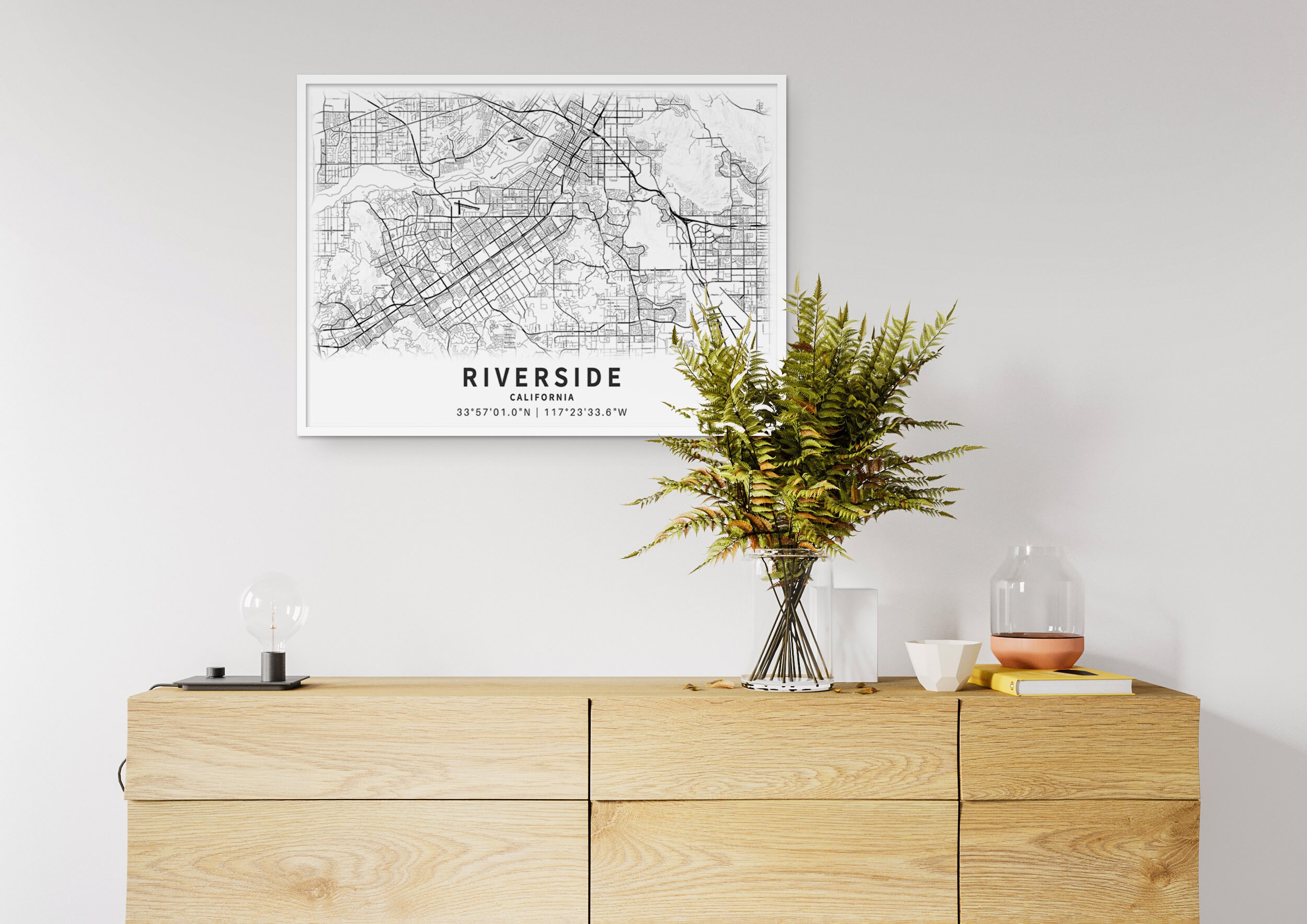 Printable Map of Riverside California United States With | Etsy