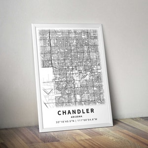 Printable Map of Chandler, Arizona, USA With Street Names Instant ...