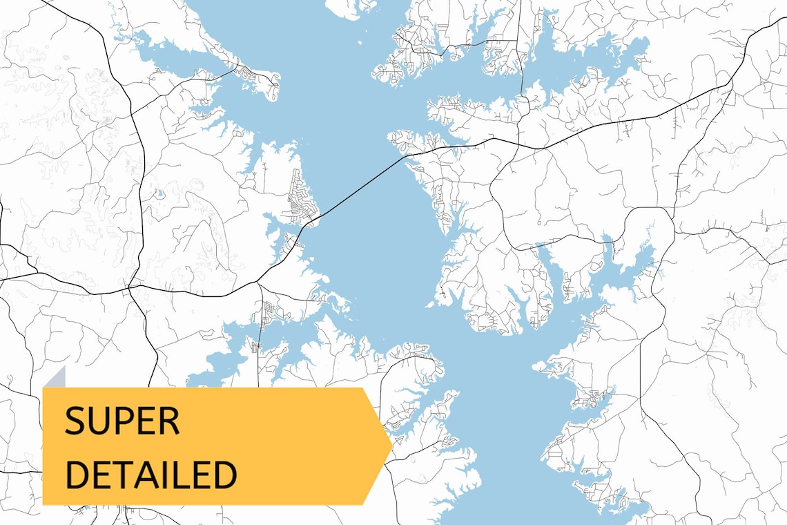Printable Map of Toledo Bend Reservoir Louisiana United - Etsy