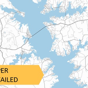 Printable Map of Toledo Bend Reservoir, Louisiana, US - Instant ...
