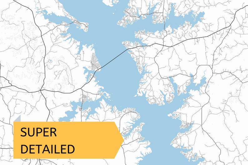 Printable Map of Toledo Bend Reservoir Louisiana United - Etsy