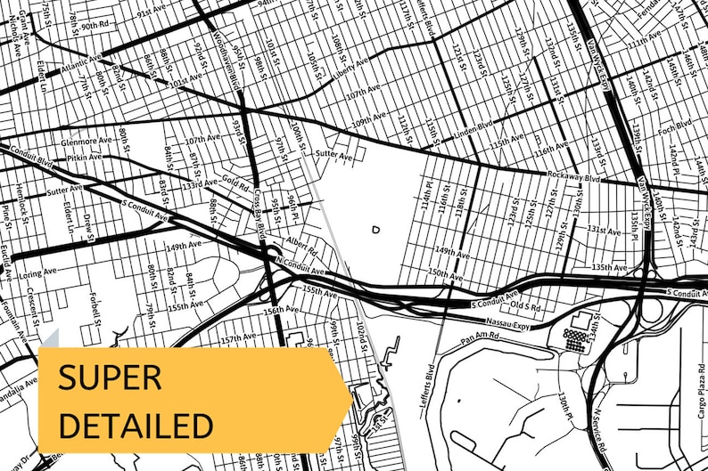 Printable Map of Queens New York City NY United States With - Etsy