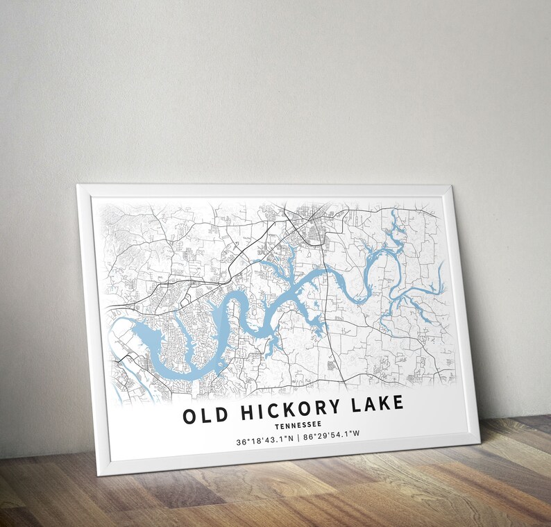 Printable Map Old Hickory Lake Tennessee United States - Etsy