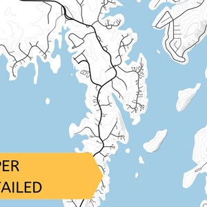 Printable Map of Badin Lake, North Carolina, US - Instant Download ...