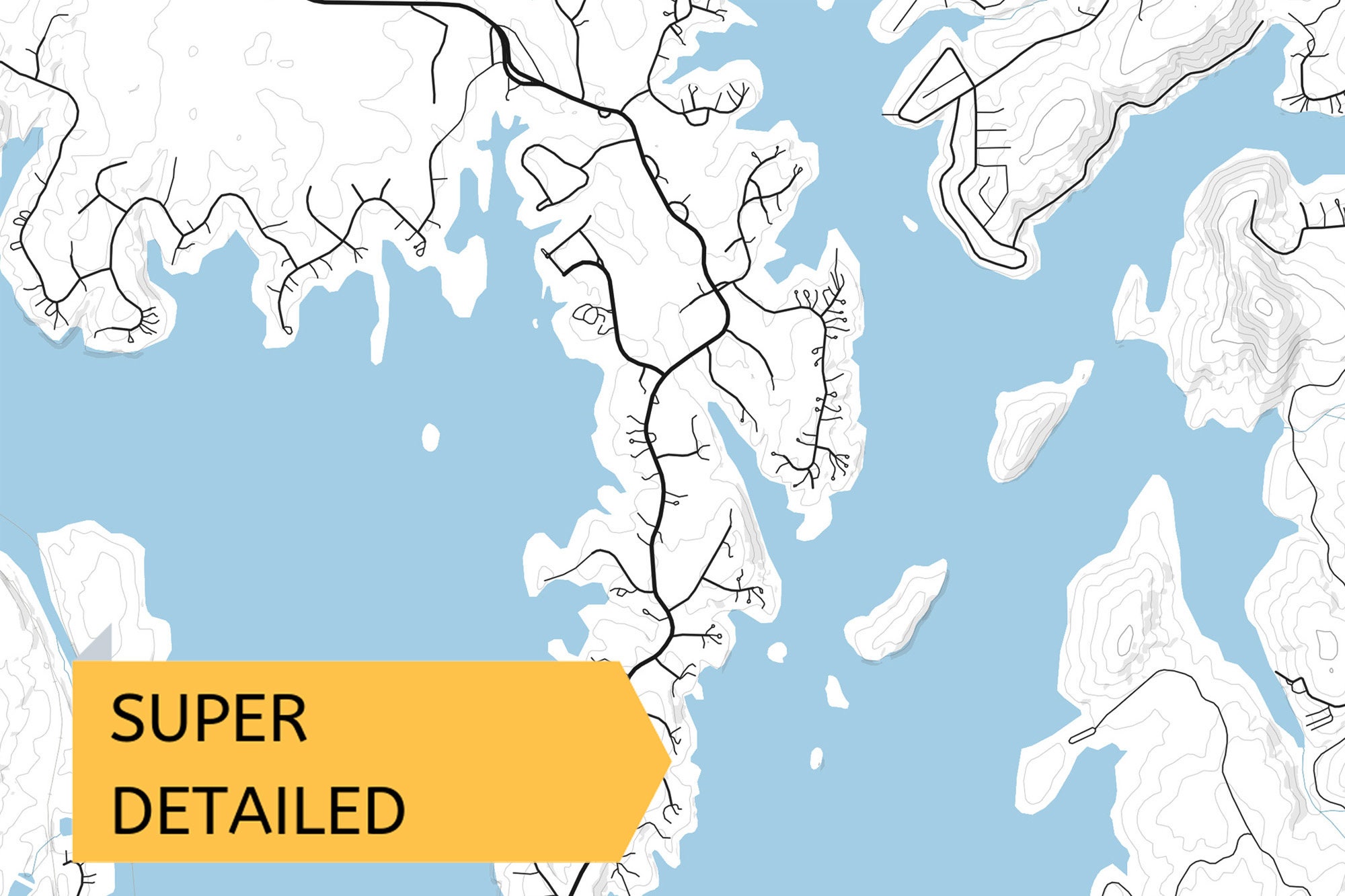 Printable Map of Badin Lake North Carolina United States | Etsy