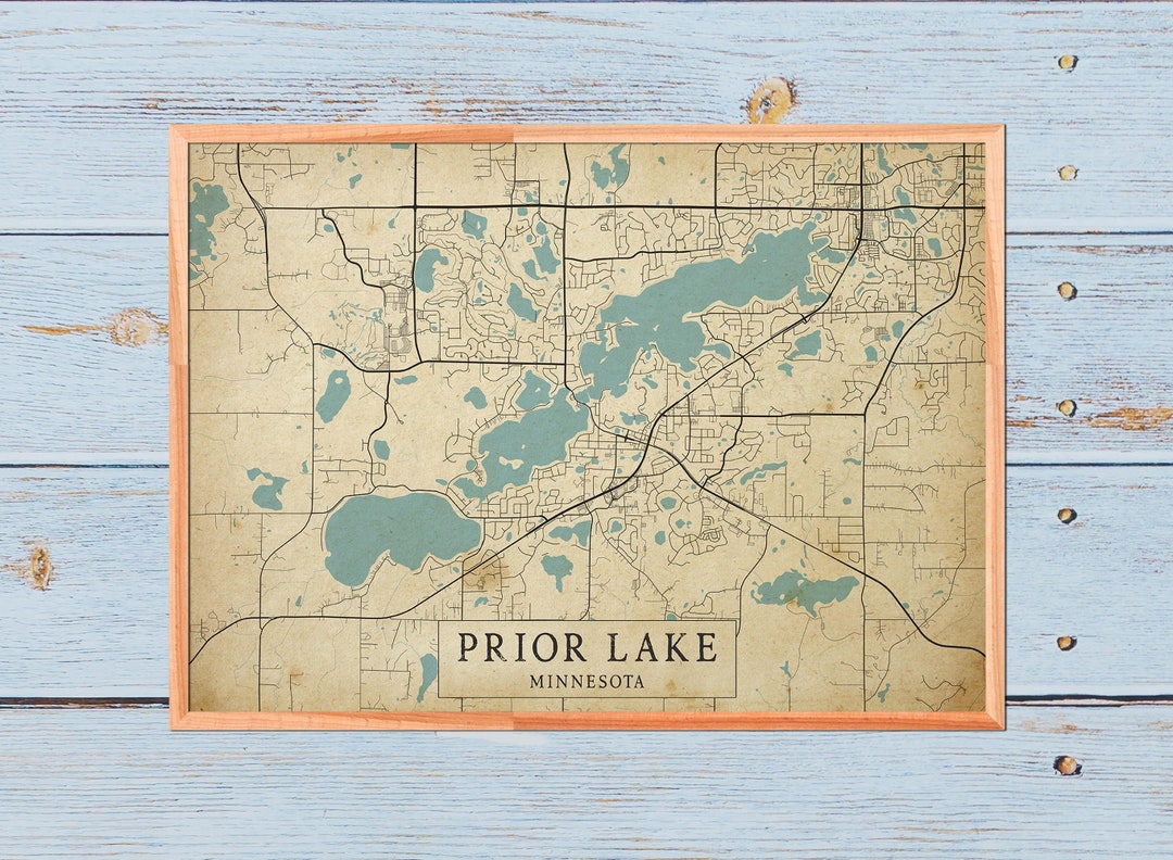 Printable Vintage Style Map Prior Lake Minnesota MN USA - Etsy
