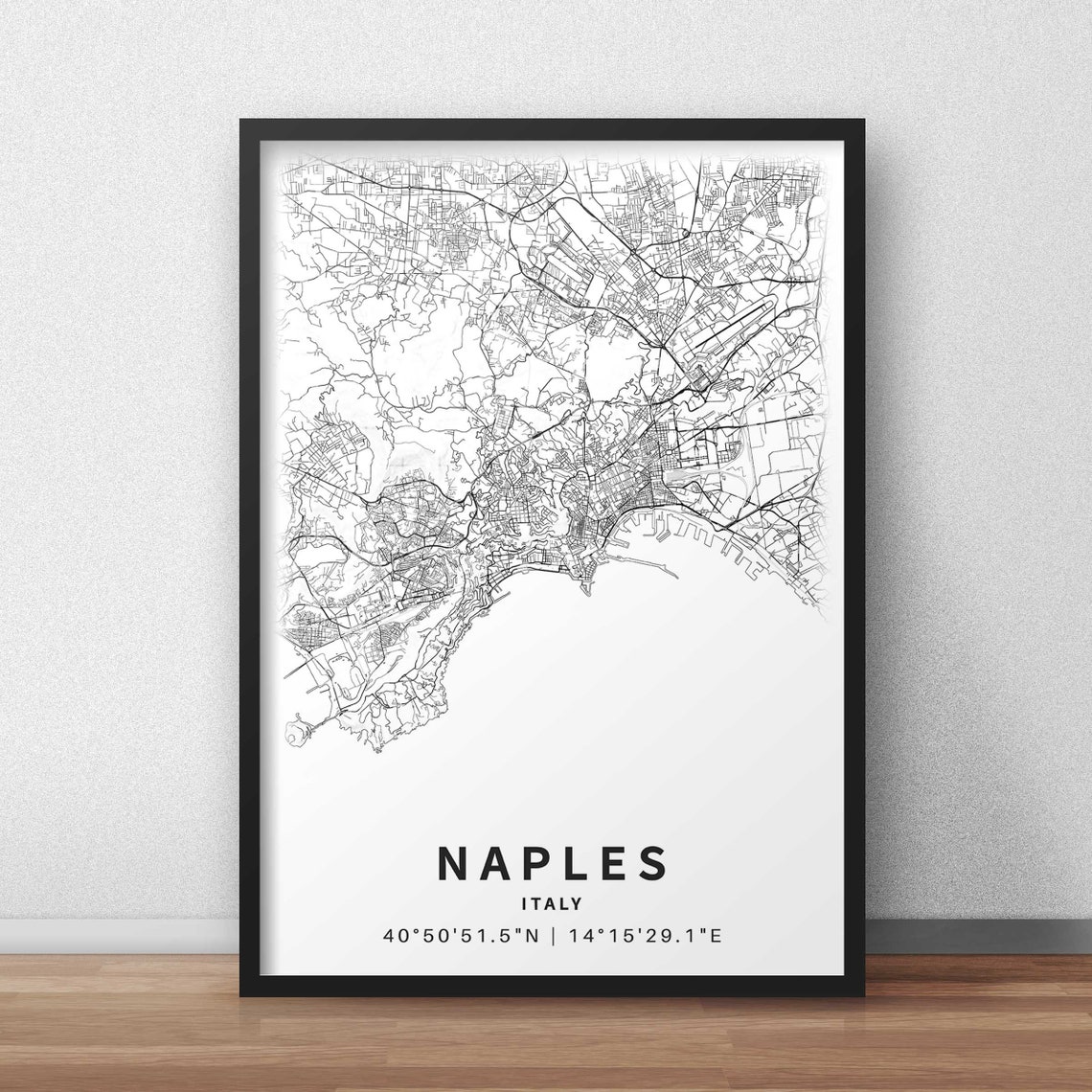 Printable Map of Naples, Italy With Street Names - Instant Download ...