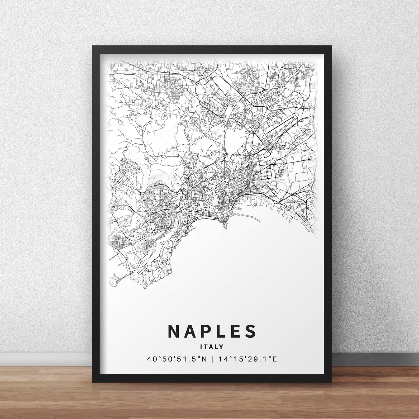 Printable Map of Naples, Italy With Street Names - Instant Download ...