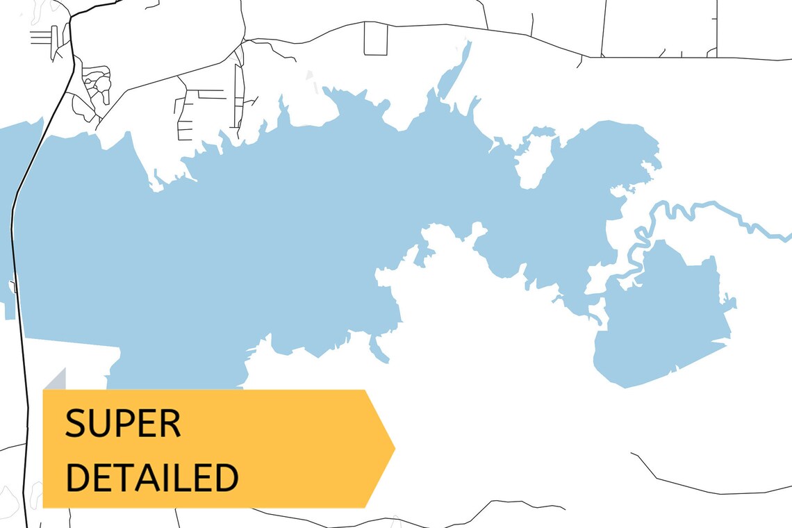 Printable Map of Grenada Lake Mississippi United States - Etsy