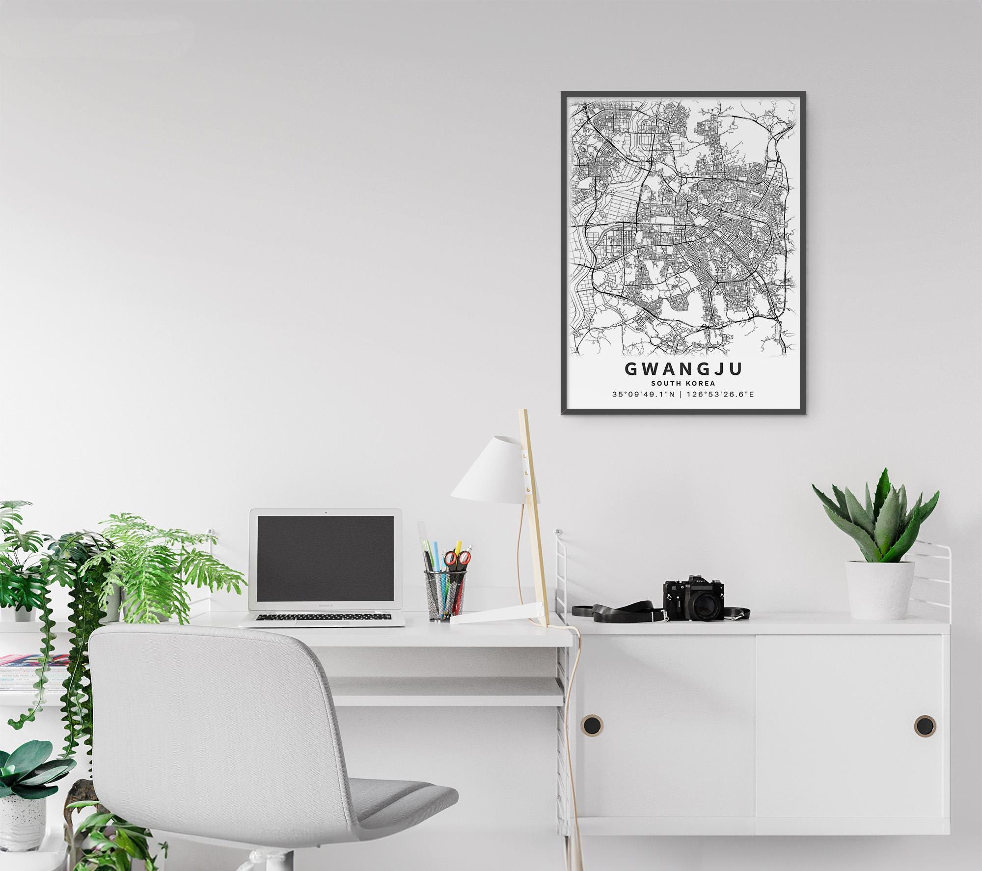 Printable Map of Gwangju, South Korea With Street Names - Instant ...