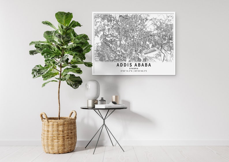 Printable Map of Addis Ababa, Ethiopia With Street Names - Instant ...