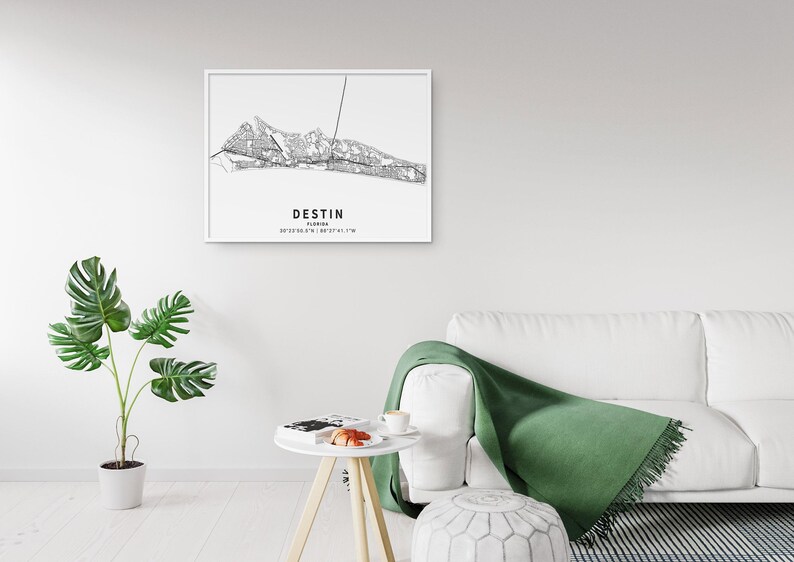 Printable Map of Destin, Florida With Street Names - Instant Download ...
