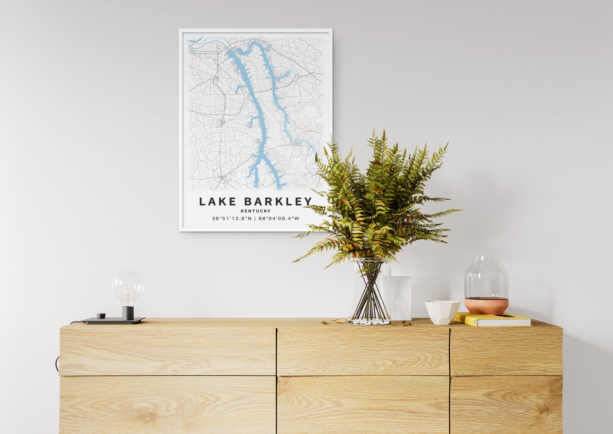 Printable Map of Lake Barkley, Kentucky, US - Instant Download \ Lake ...