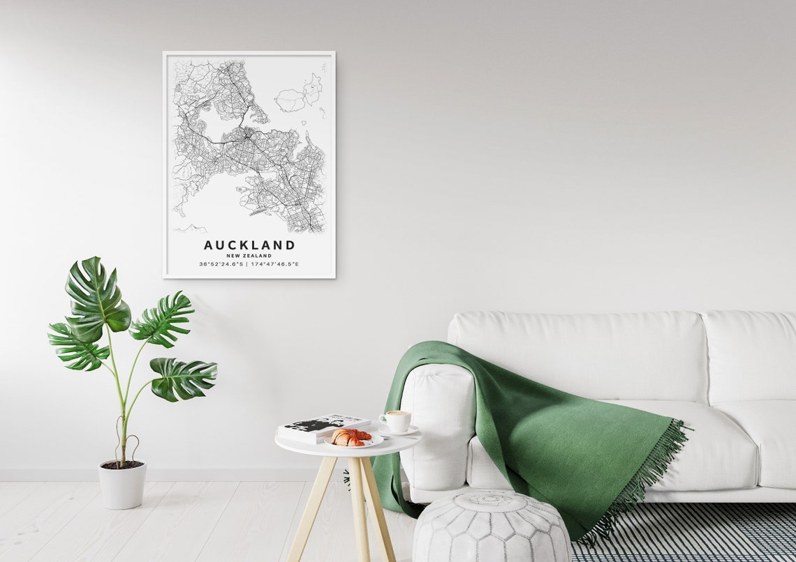 Printable Map of Auckland, New Zealand With Street Names - Instant ...